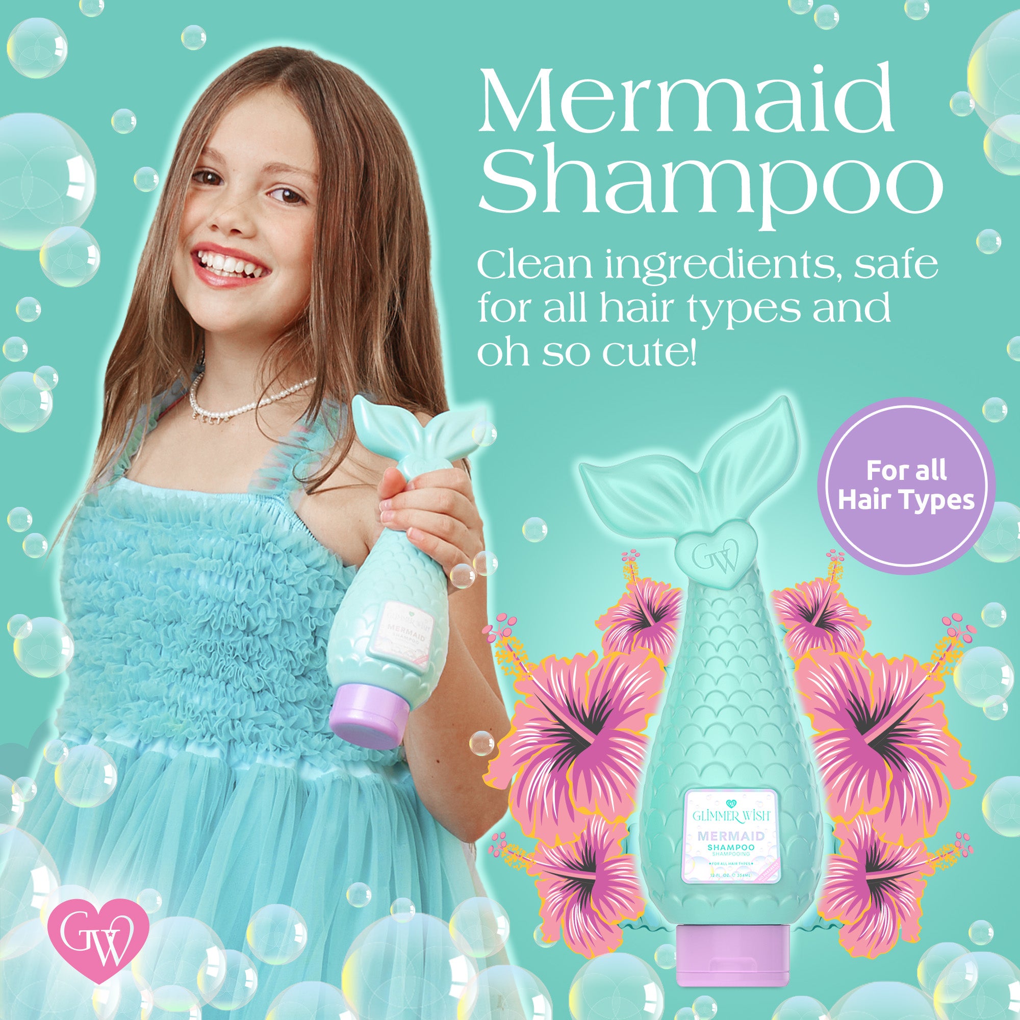 Mermaid Shampoo 12oz Paraben Free Glimmer Wish
