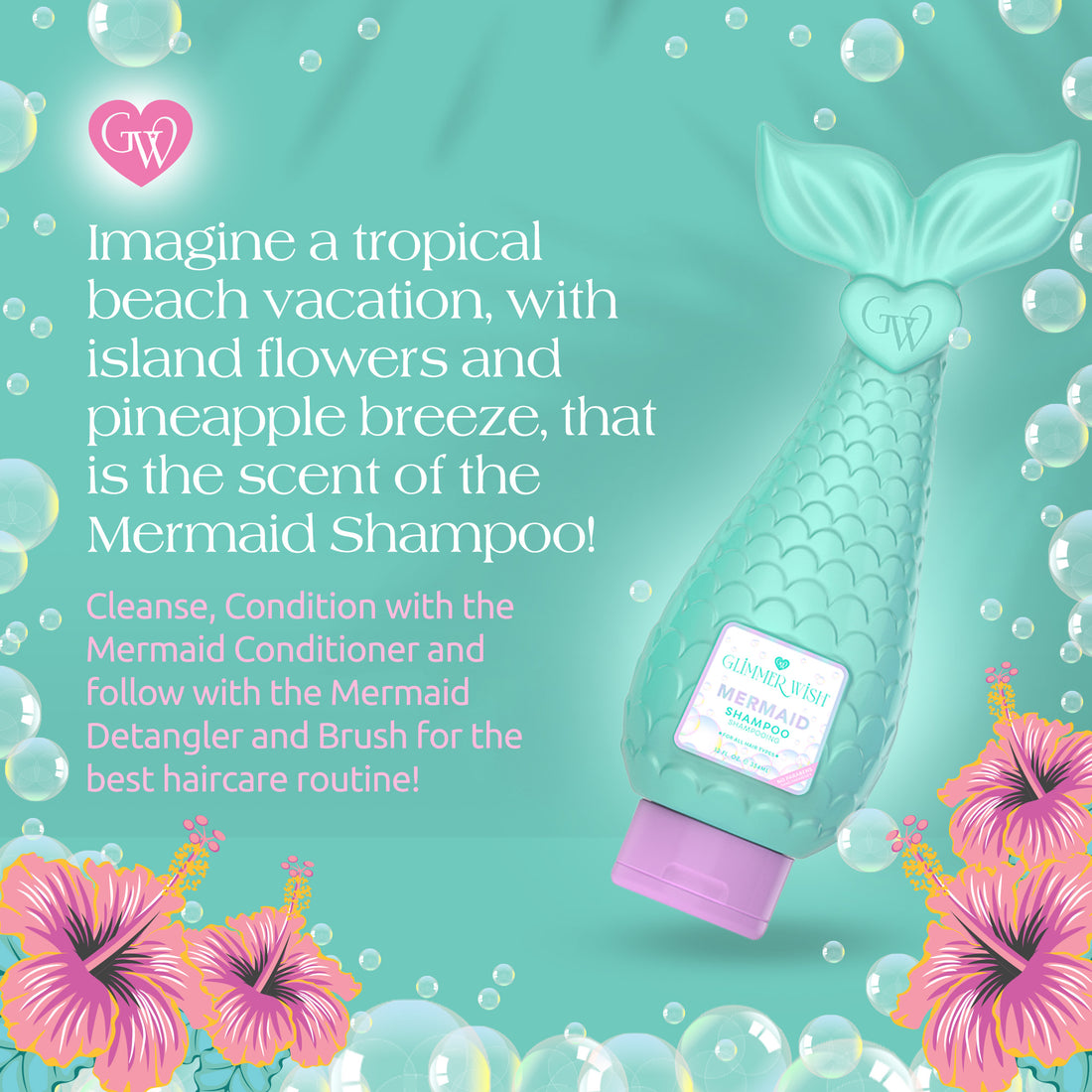 Mermaid Shampoo 12oz Paraben Free Glimmer Wish