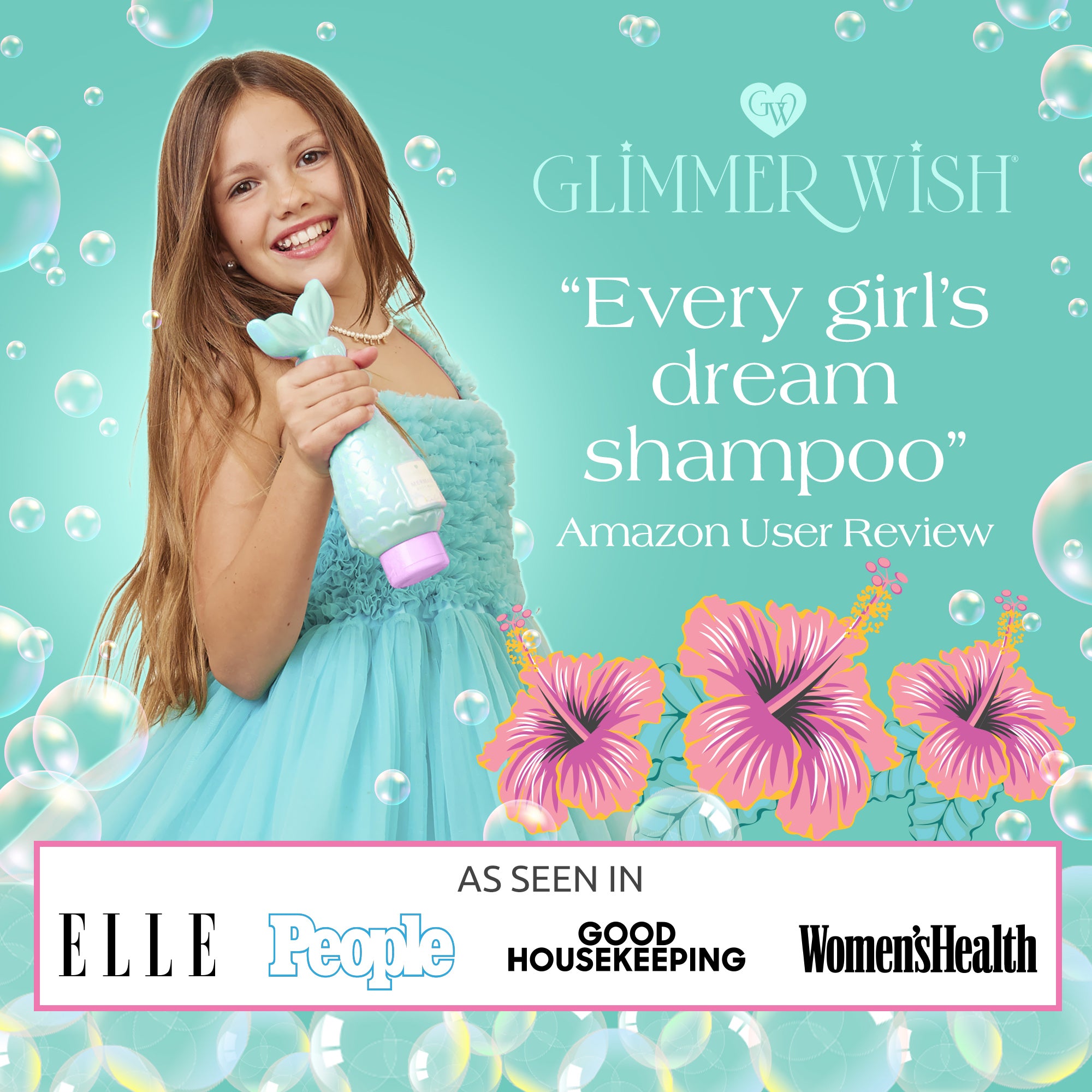 Mermaid Shampoo 12oz Paraben Free Glimmer Wish
