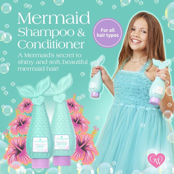 Mermaid Shampoo and Conditioner 12oz Paraben Free Hair Care Duo Glimmer ...