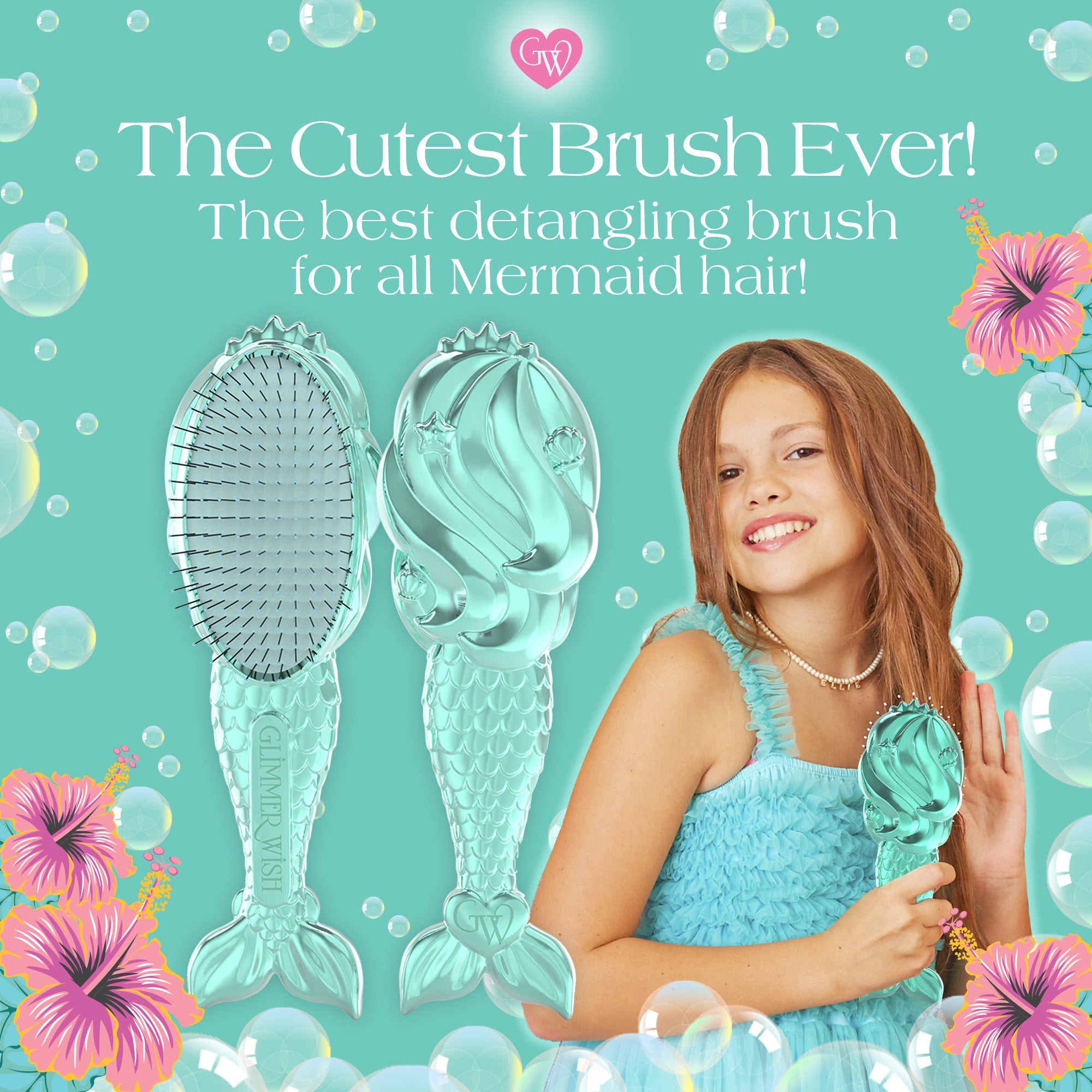 Mermaid Detangling Hair Brush Glimmer Wish
